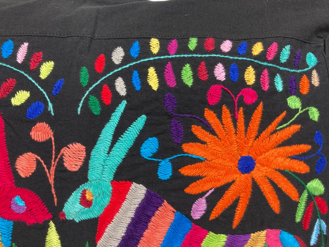 Mexican Otomi Tenango Lumbar Cushion Cover, 58cm X 48cm (23" X 19 ...