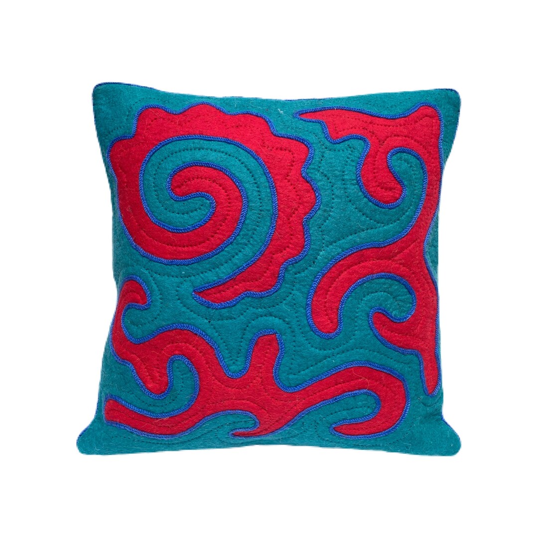Krygyz Shyrdak traditional Felt Handmade Cushion Cover, 50cm X 50cm ...
