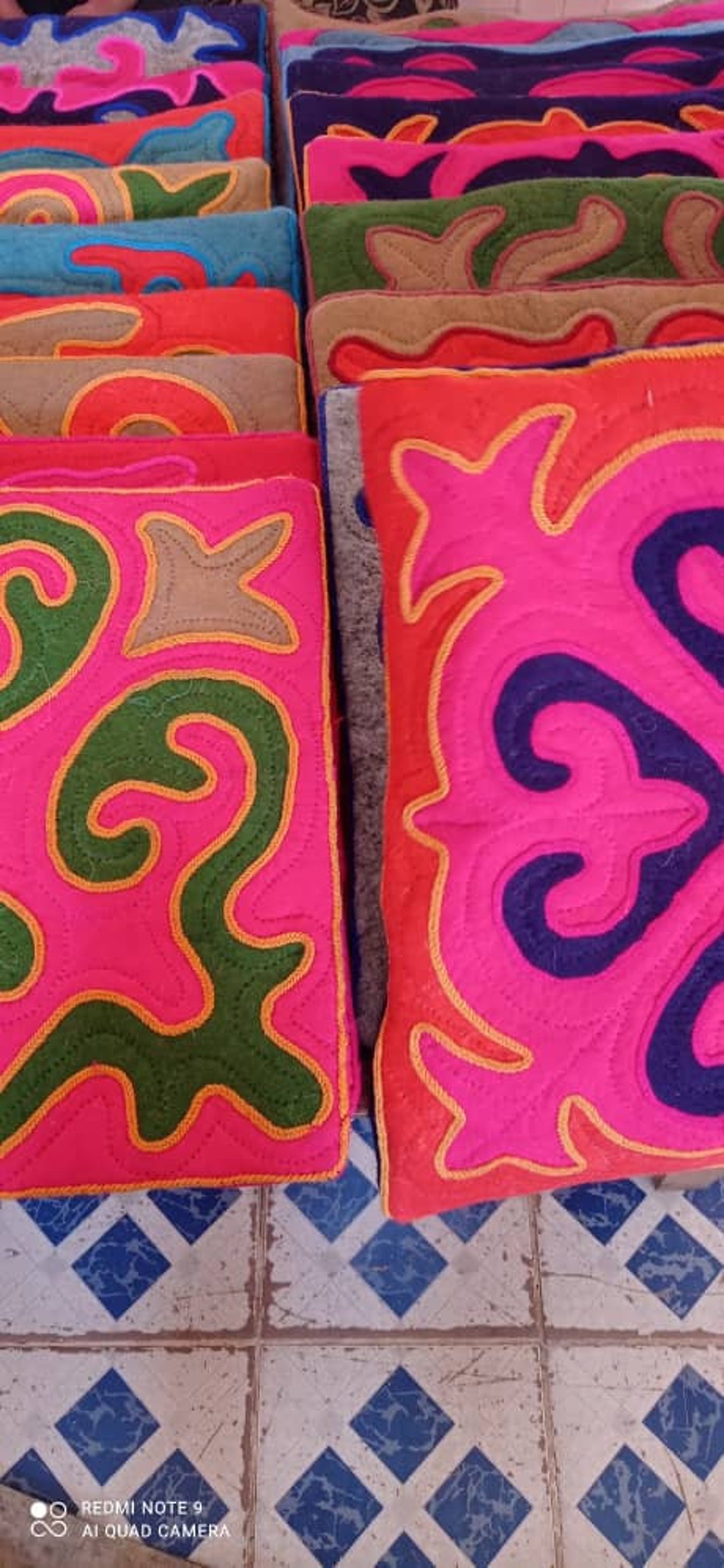 Red Pink Felt Shyrdak Kyrgyzstan Handmade Traditional | Etsy