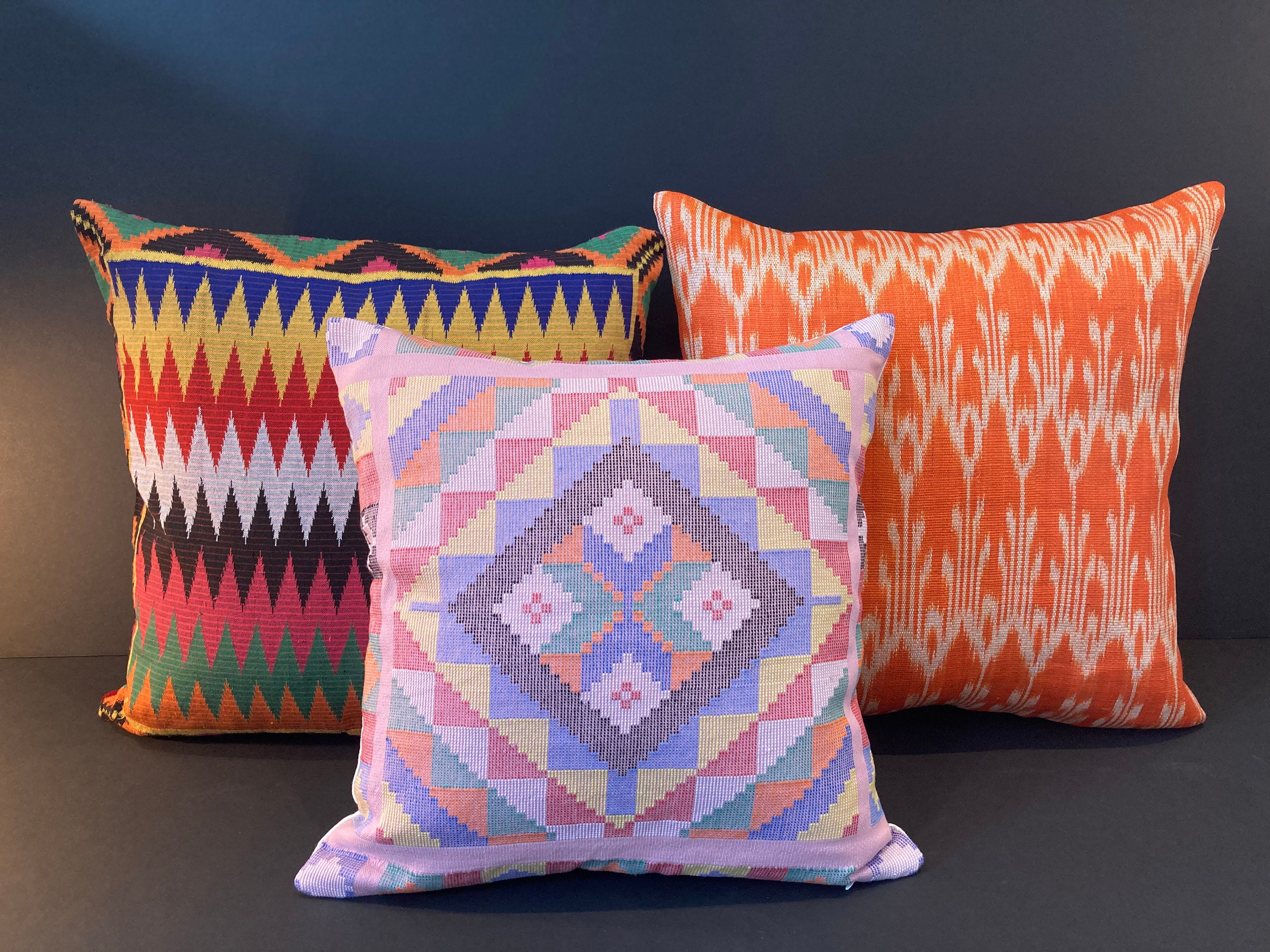 Filipino Handwoven Pink Yakan Tribe Cushion Cover 40 Cm X - Etsy