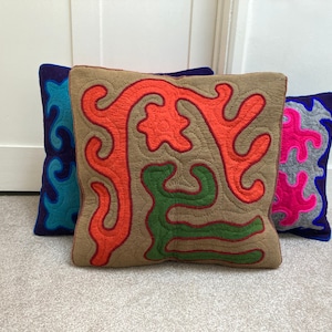 Shyrdak Traditional Kyrgyz Handmade Cushion Cover Wool Felt 50cm X 50cm ...