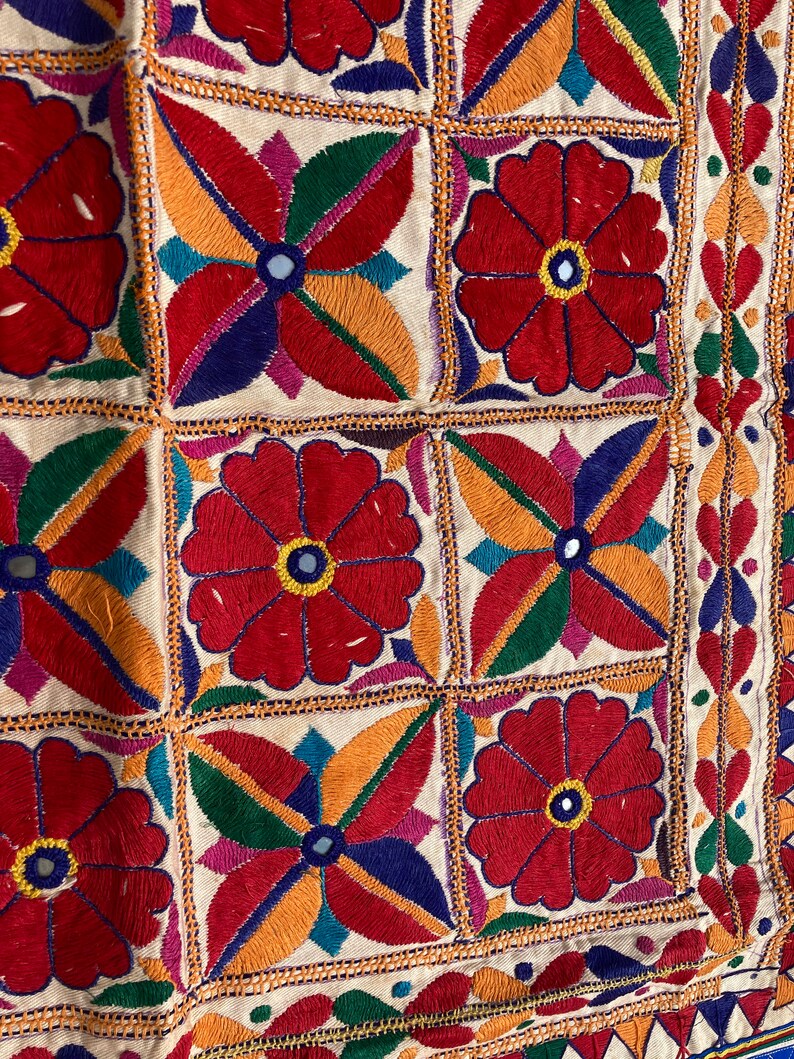 Gujarati Indian Handmade Vintage Wall Hanging, 94cm X 95cm (37"x37 ...