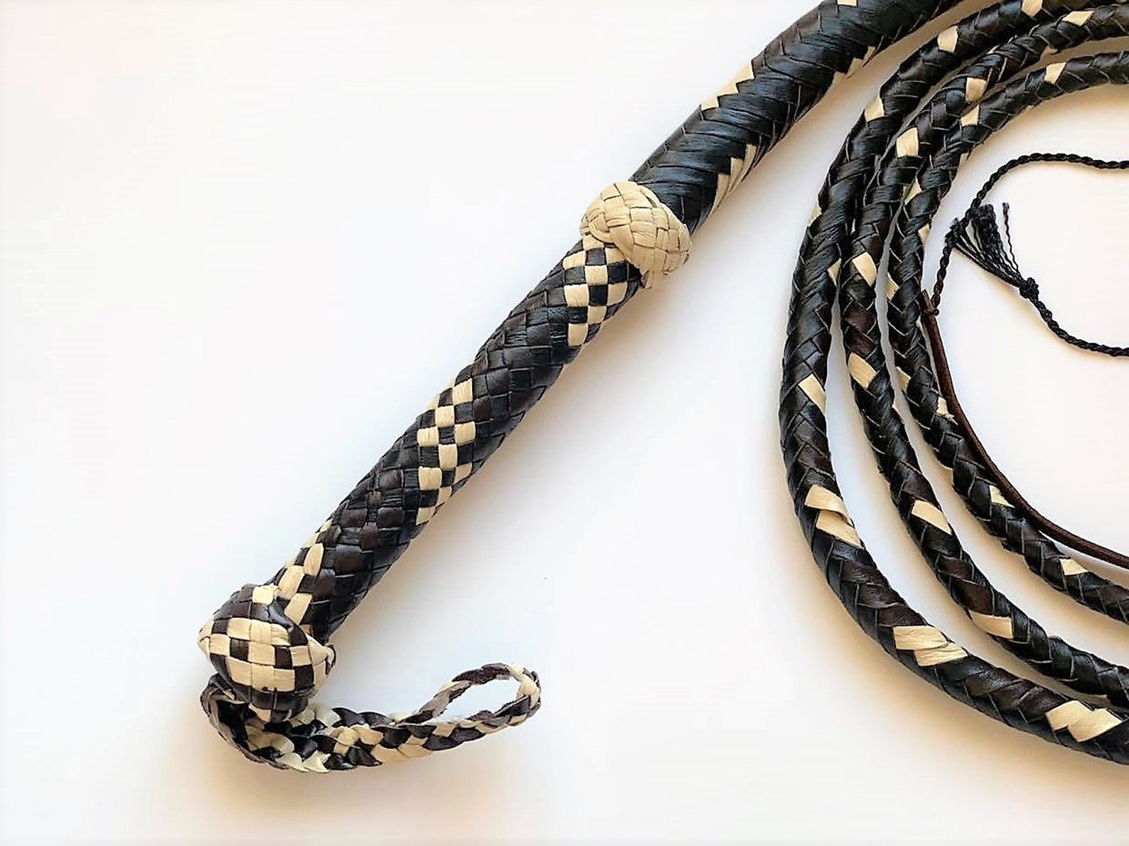 Indiana Jones Bull Whip Custom Made 12 Plait Cowhide Leather Whip 6, 8 ...