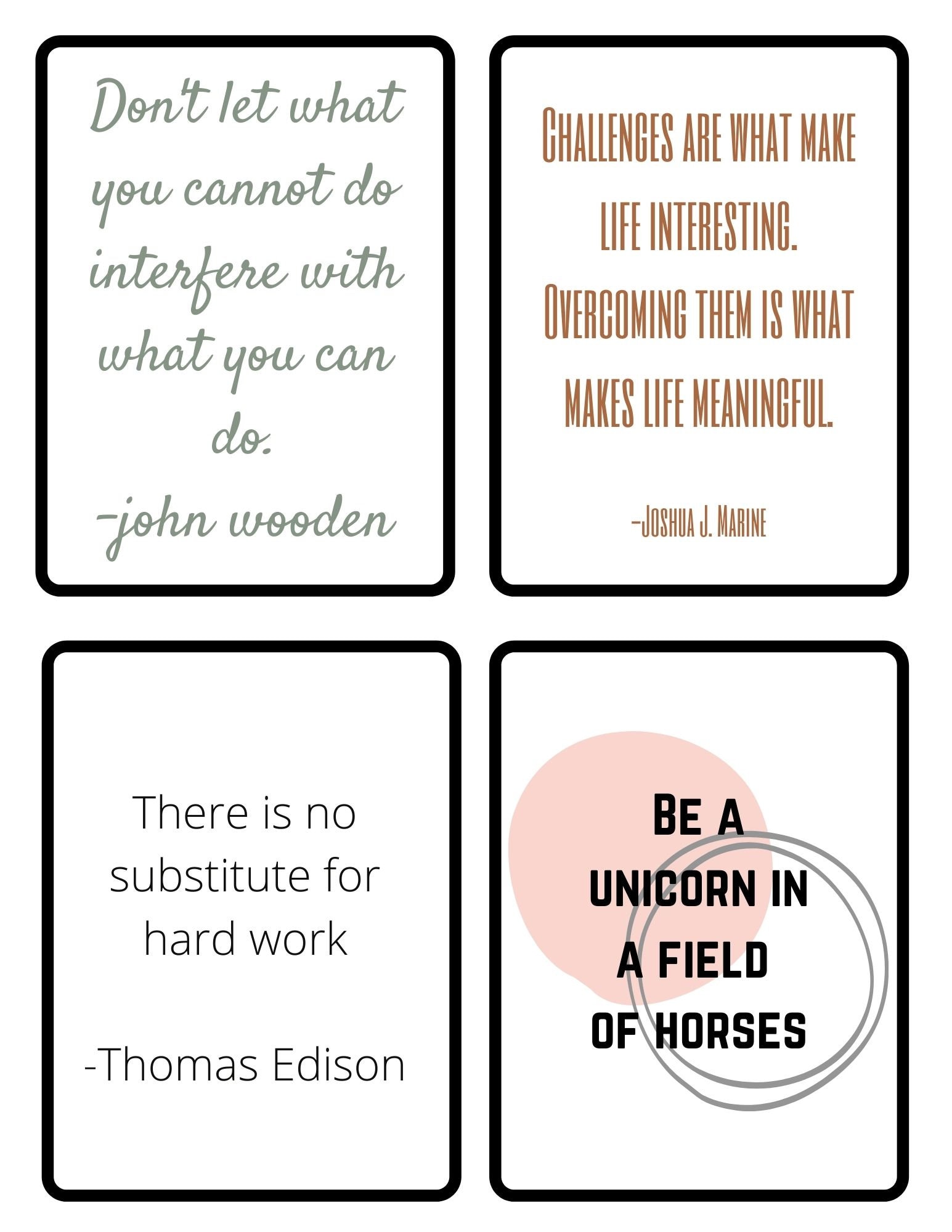 Motivational Quote Cards//notecards for Teens//notecards for College ...