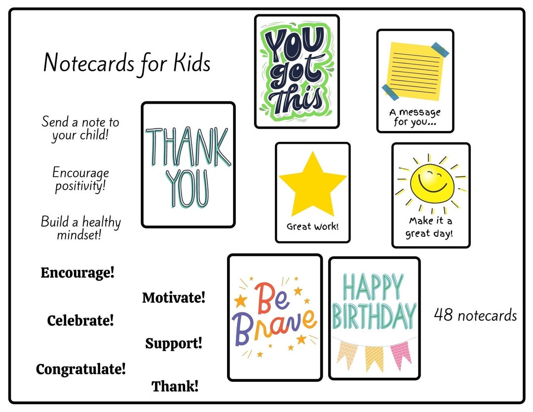 Printable Notecards for Kids/motivational Notecards/inspirational ...