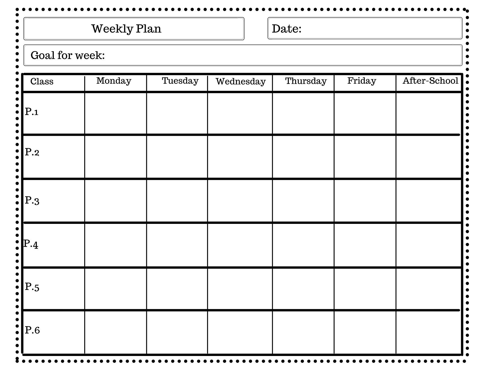 Printable Student Organizer, Middle School/high School Planner, Weekly ...