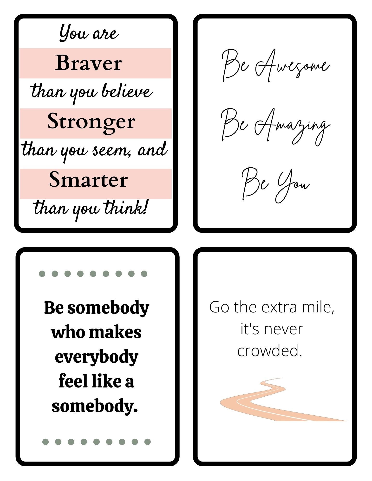 Motivational Quote Cards//notecards for Teens//notecards for College ...