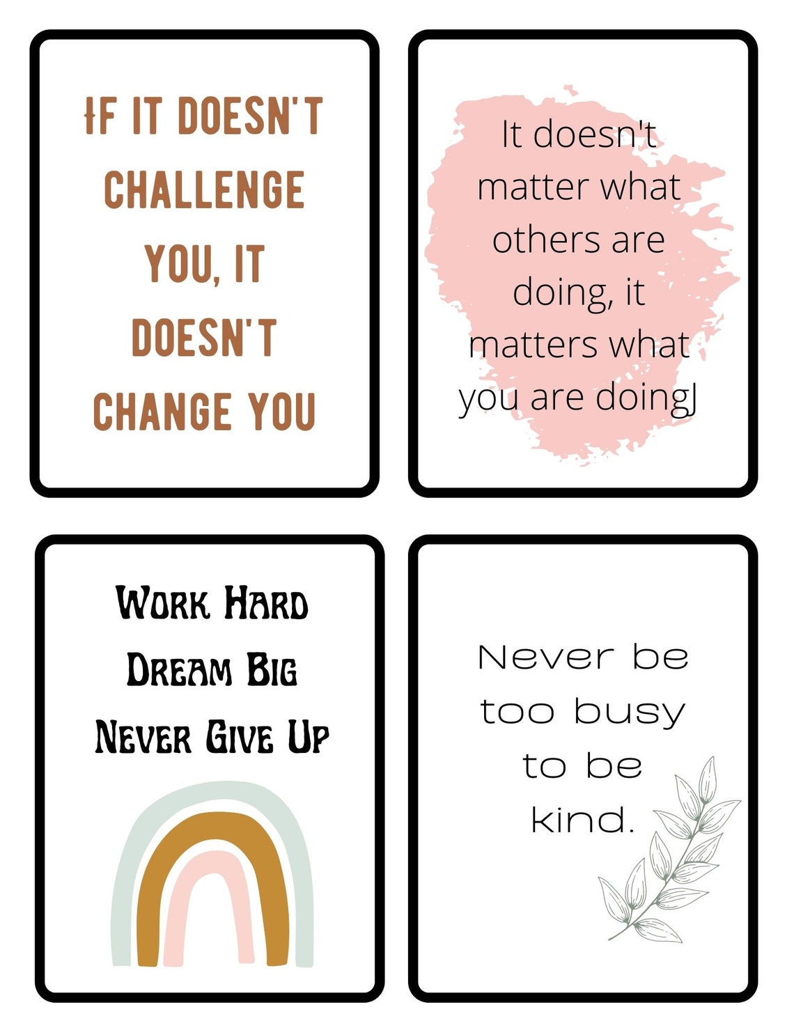 Motivational Quote Cards//notecards for Teens//notecards for College ...
