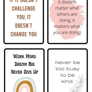 Motivational Quote Cards//notecards for Teens//notecards for College ...