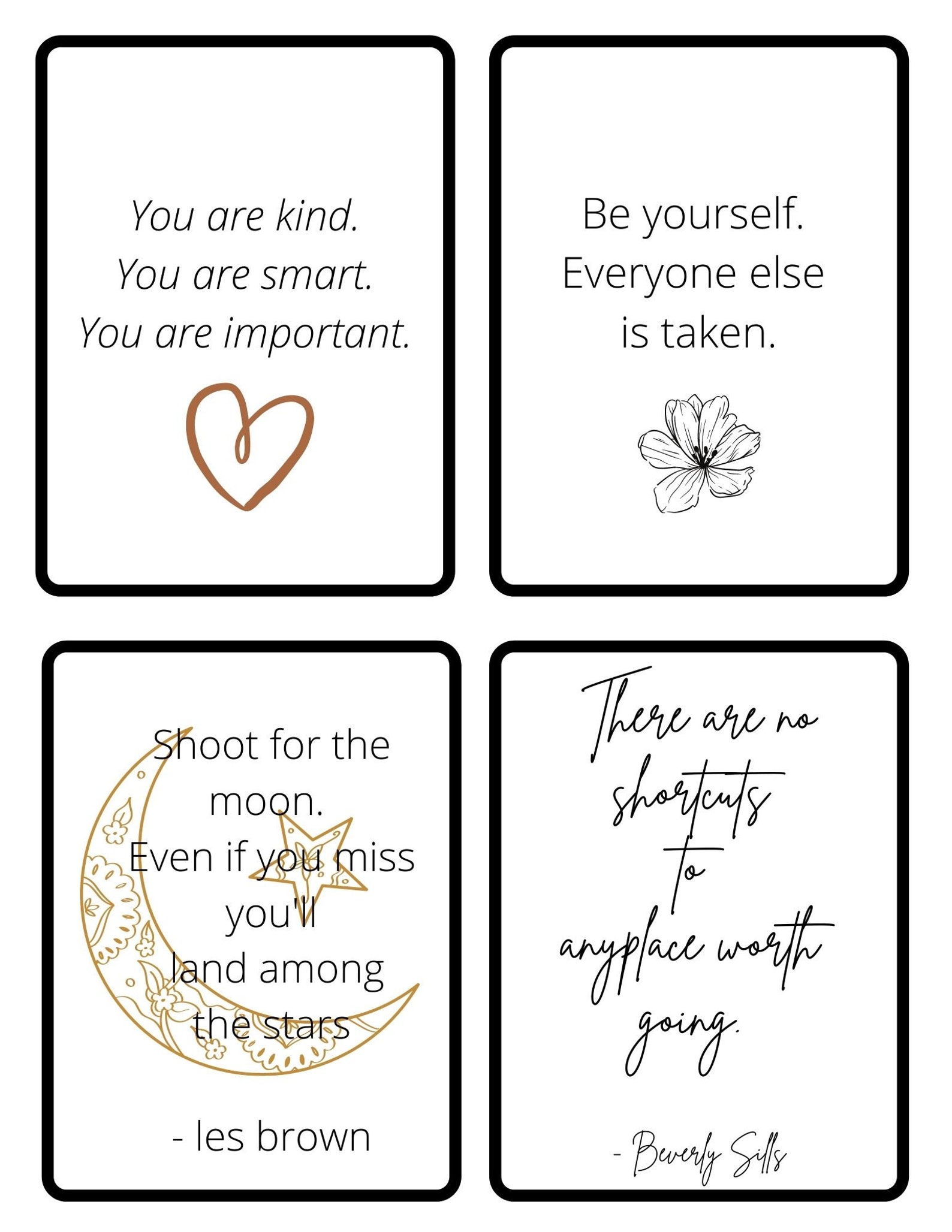 Motivational Quote Cards//notecards for Teens//notecards for College ...