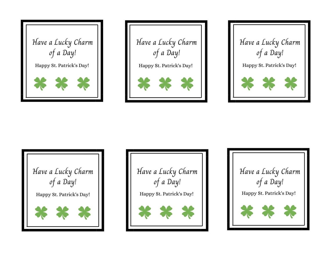 Printable Lucky Charm Gift Tag/st. Patrick's Day Gift Tag/class Gift ...