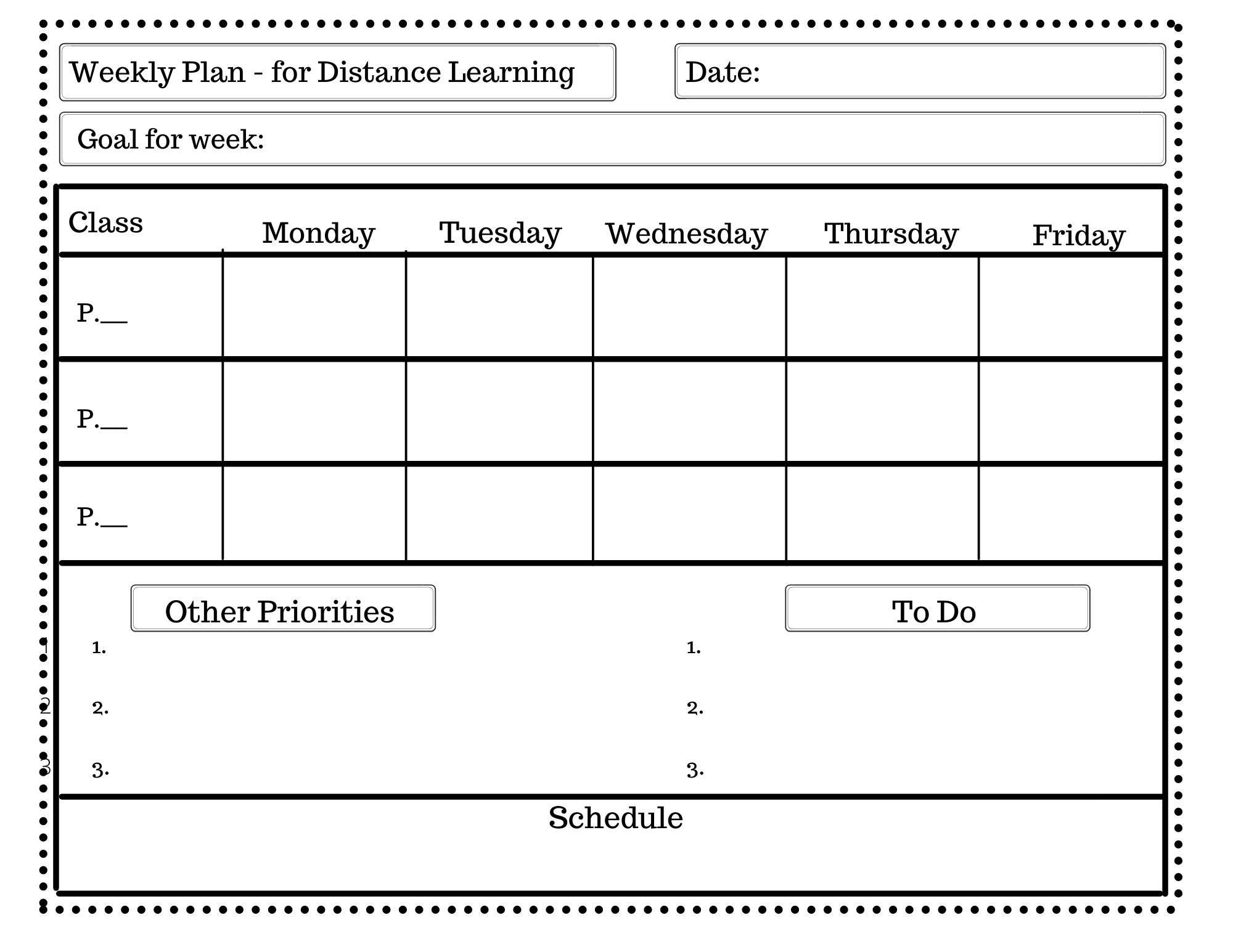 Printable Student Organizer, Middle School/high School Planner, Weekly ...