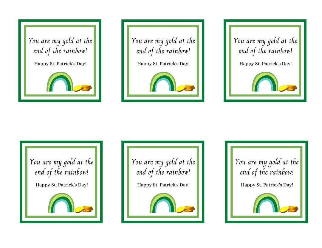 Printable St. Patrick's Day Gift Tag/gift Tag/saint Patricks Day ...