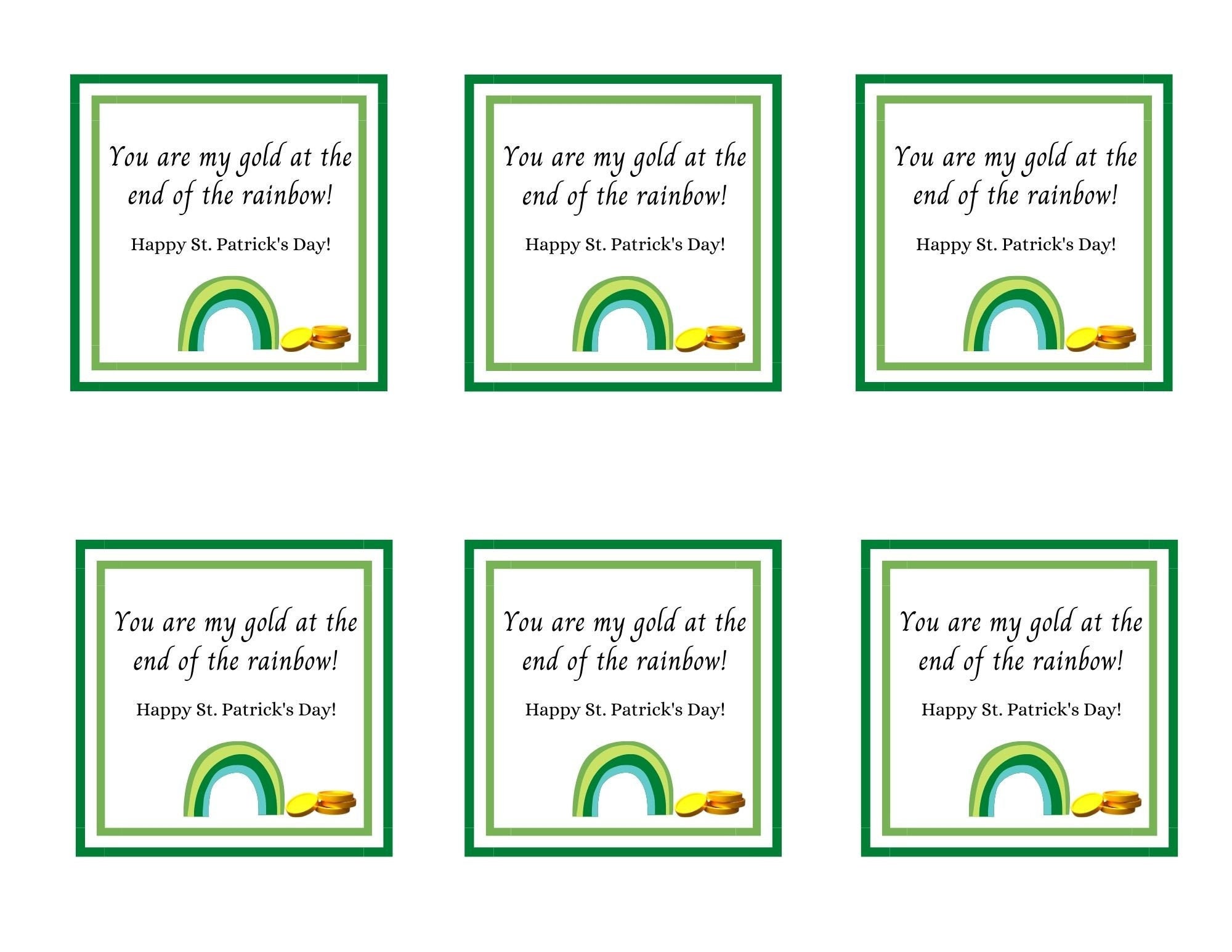 Printable St. Patrick's Day Gift Tag/gift Tag/saint Patricks Day ...