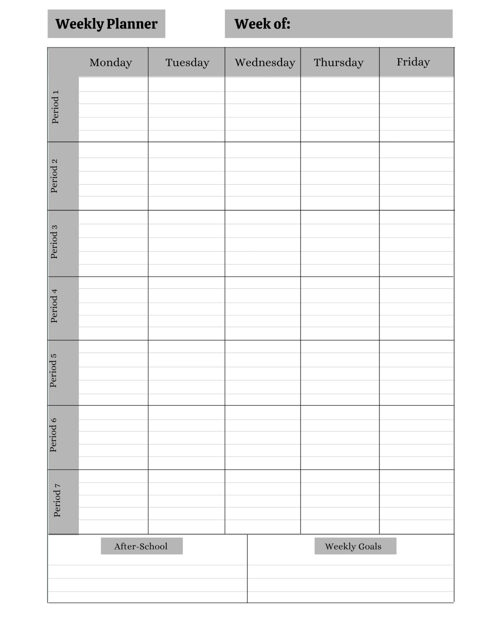 Middle School Student Planner Pages/high School Student Planner Pages ...