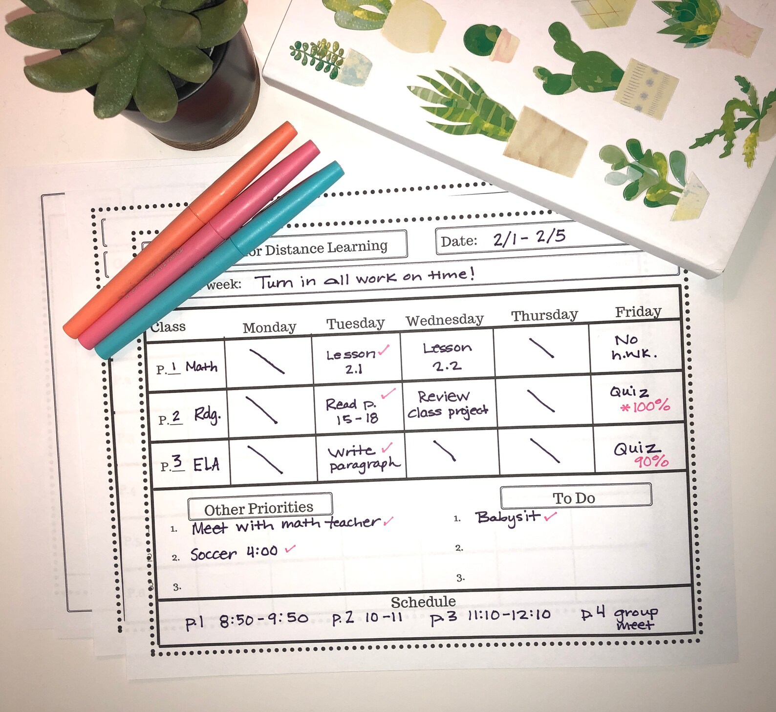 Printable Student Organizer, Middle School/high School Planner, Weekly ...