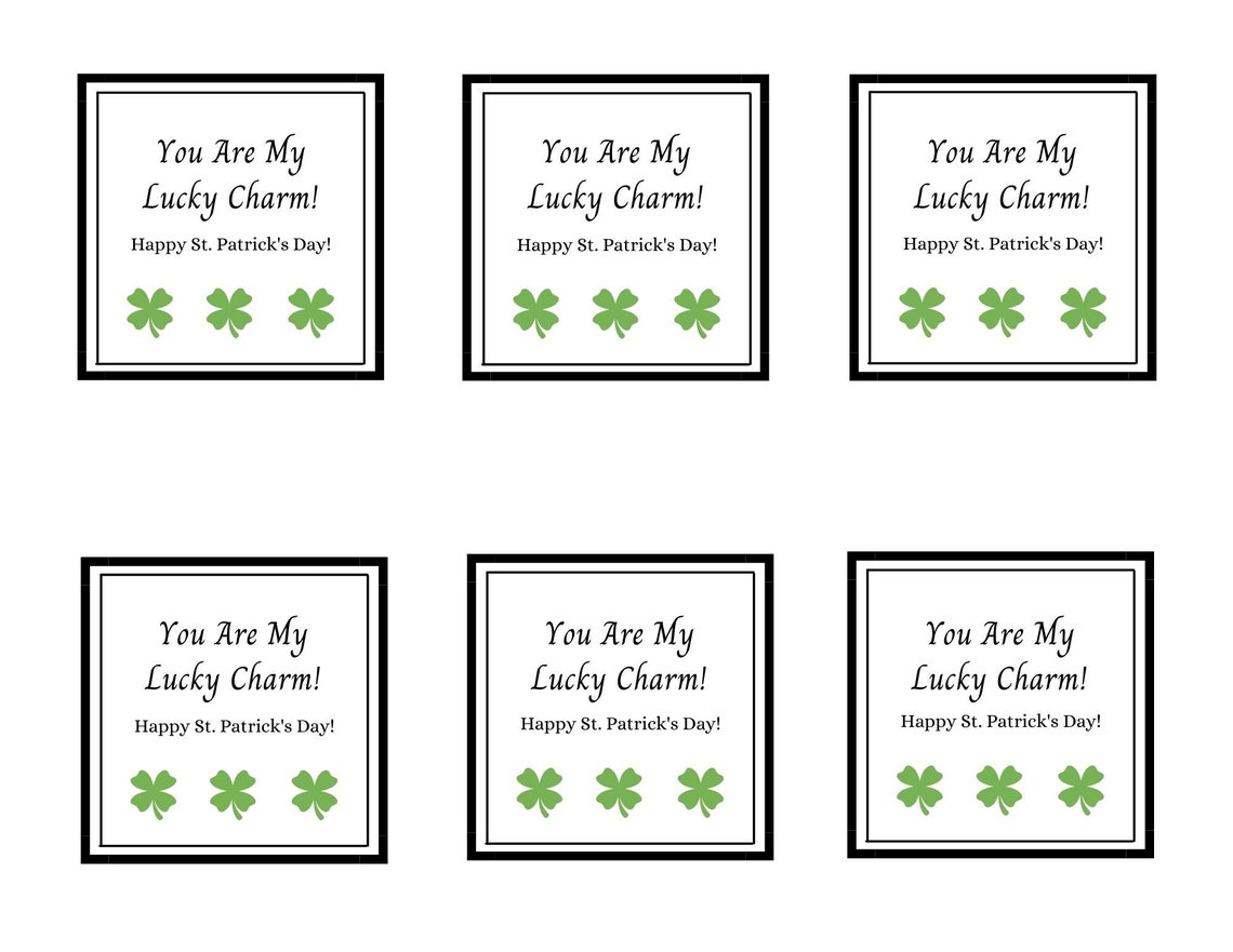 Printable Lucky Charm Gift Tag/st. Patrick's Day Gift Tag/class Gift ...