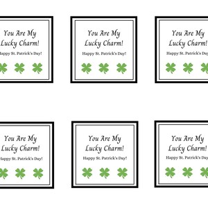 Printable Lucky Charm Gift Tag/st. Patrick's Day Gift Tag/class Gift ...