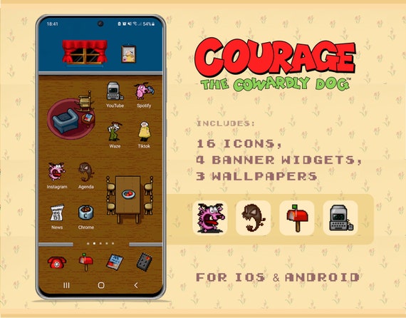 Courage the Cowardly Dog IOS Icons Android Icons - Etsy