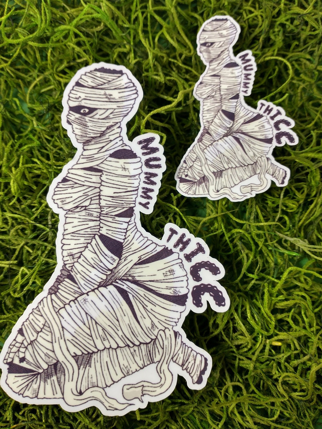 Mummy Thicc Vinyl Sticker Thick Halloween Booty - Etsy