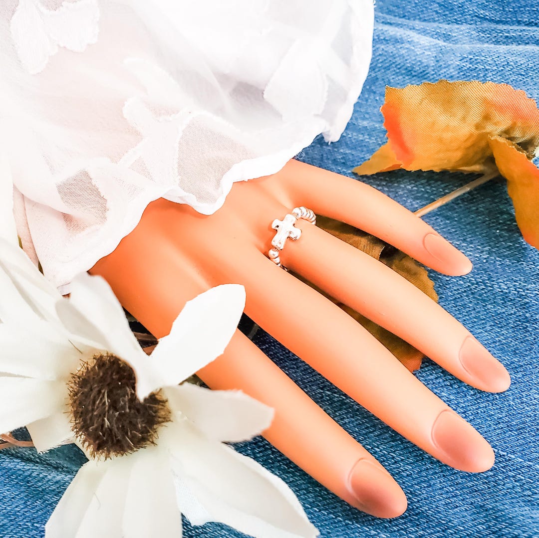 Down Syndrome Faith Collection Ring, Sterling Silver Beaded Ring With a ...
