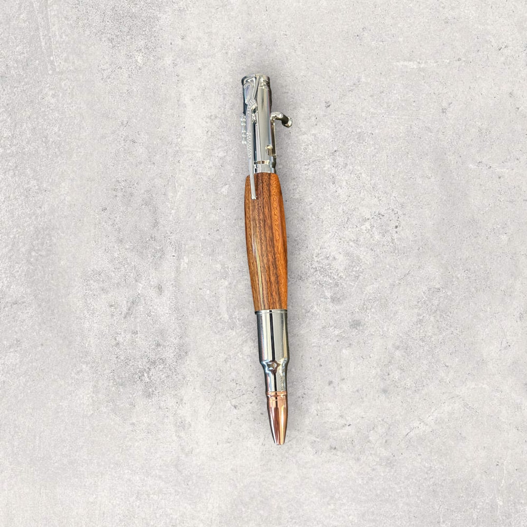Mahogany With Chrome Finish Bolt Action Rifle Pen - Etsy