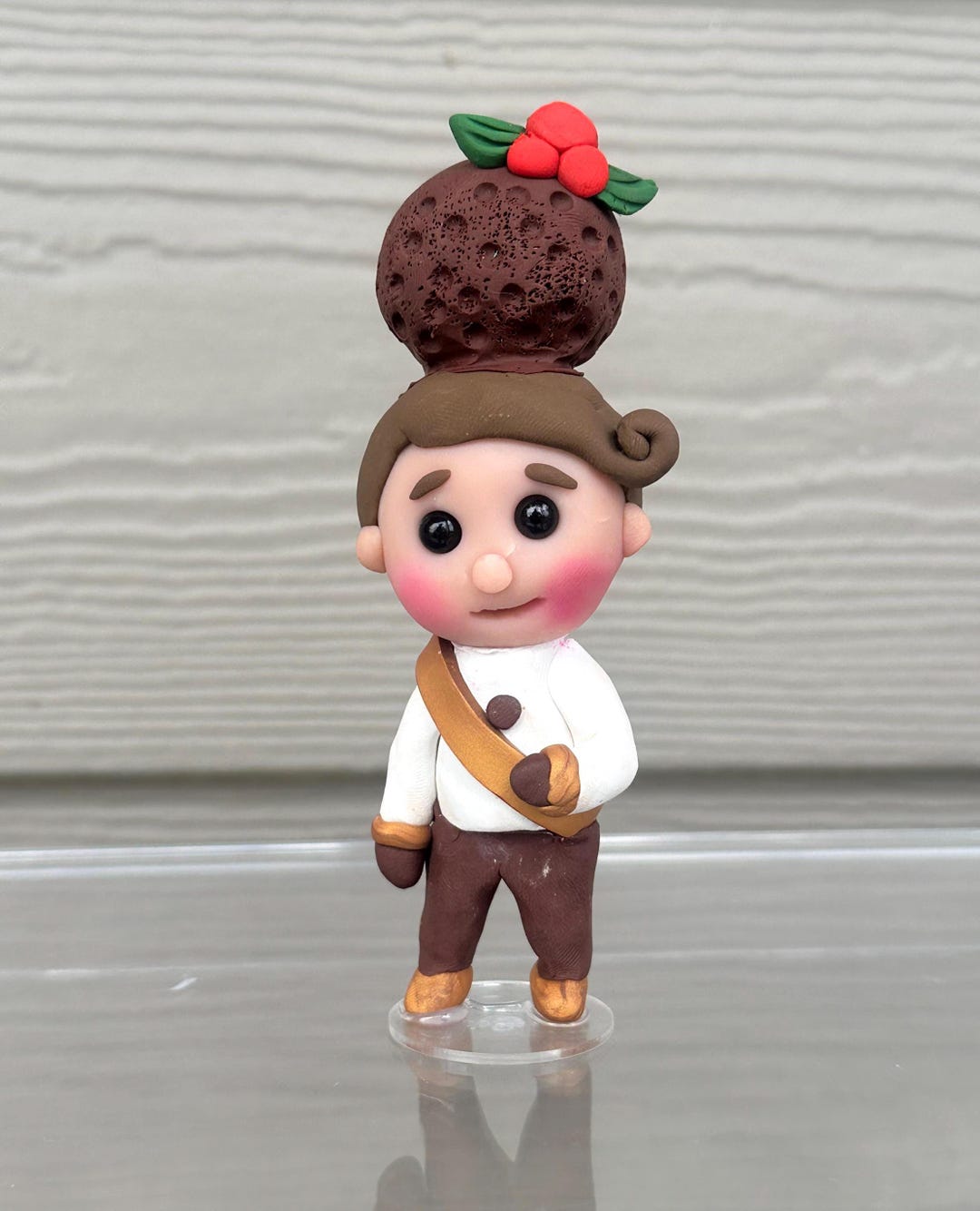 Plum Pudding Prince - Whimsical Polymer Clay Figurine - Unique Handmade ...