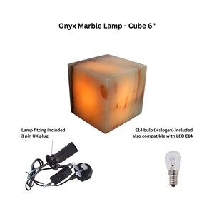 Onyx Marble Lamp Cube 6in, Vintage Light, Table Lamp, Father's Day Gift ...