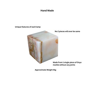 Onyx Marble Lamp Cube 6in, Vintage Light, Table Lamp, Father's Day Gift ...