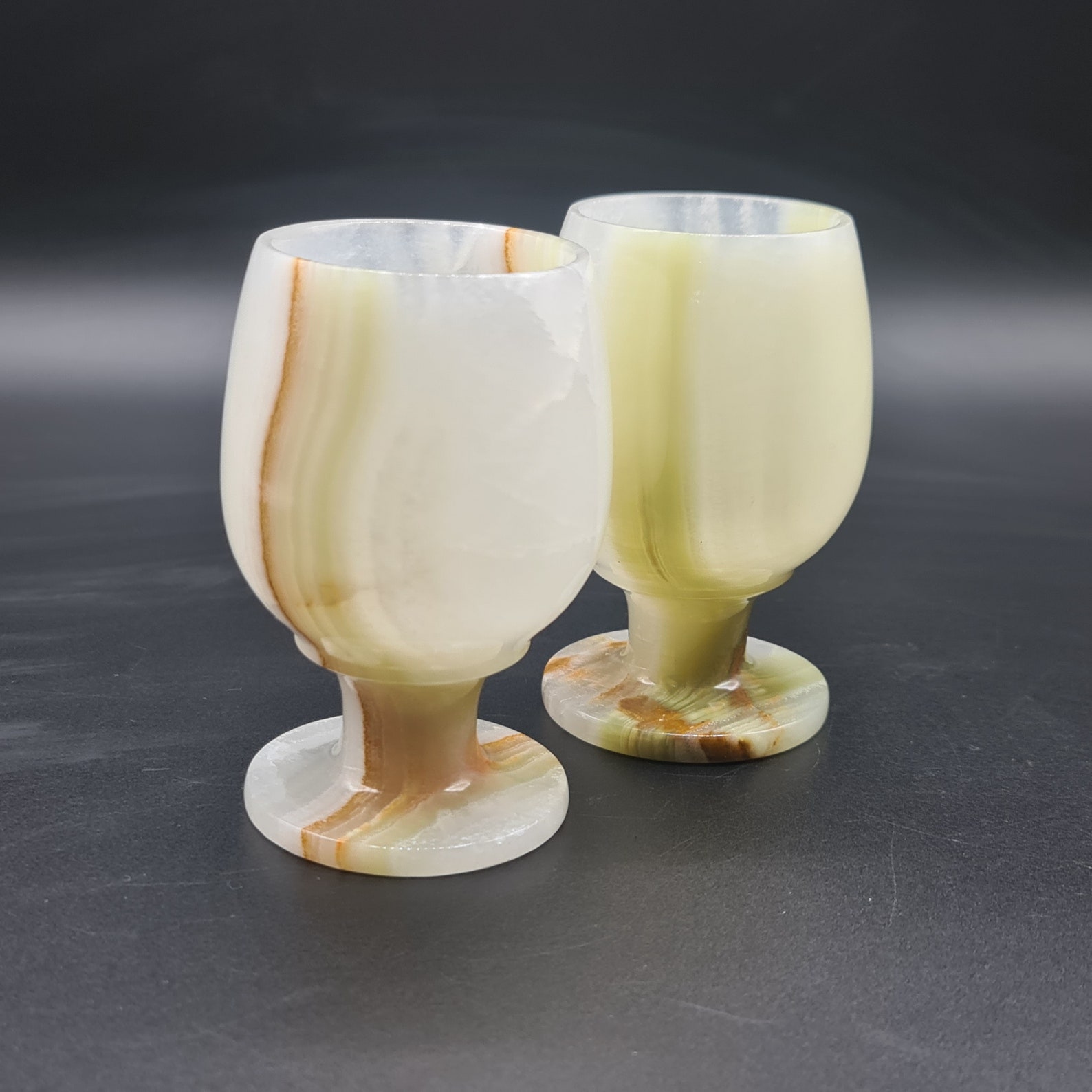 Onyx Goblets Set of 2 Onyx Wine Glasses Crystal carved | Etsy