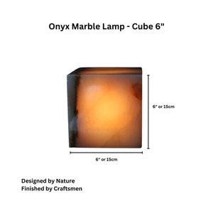 Onyx Marble Lamp Cube 6in, Vintage Light, Table Lamp, Father's Day Gift ...