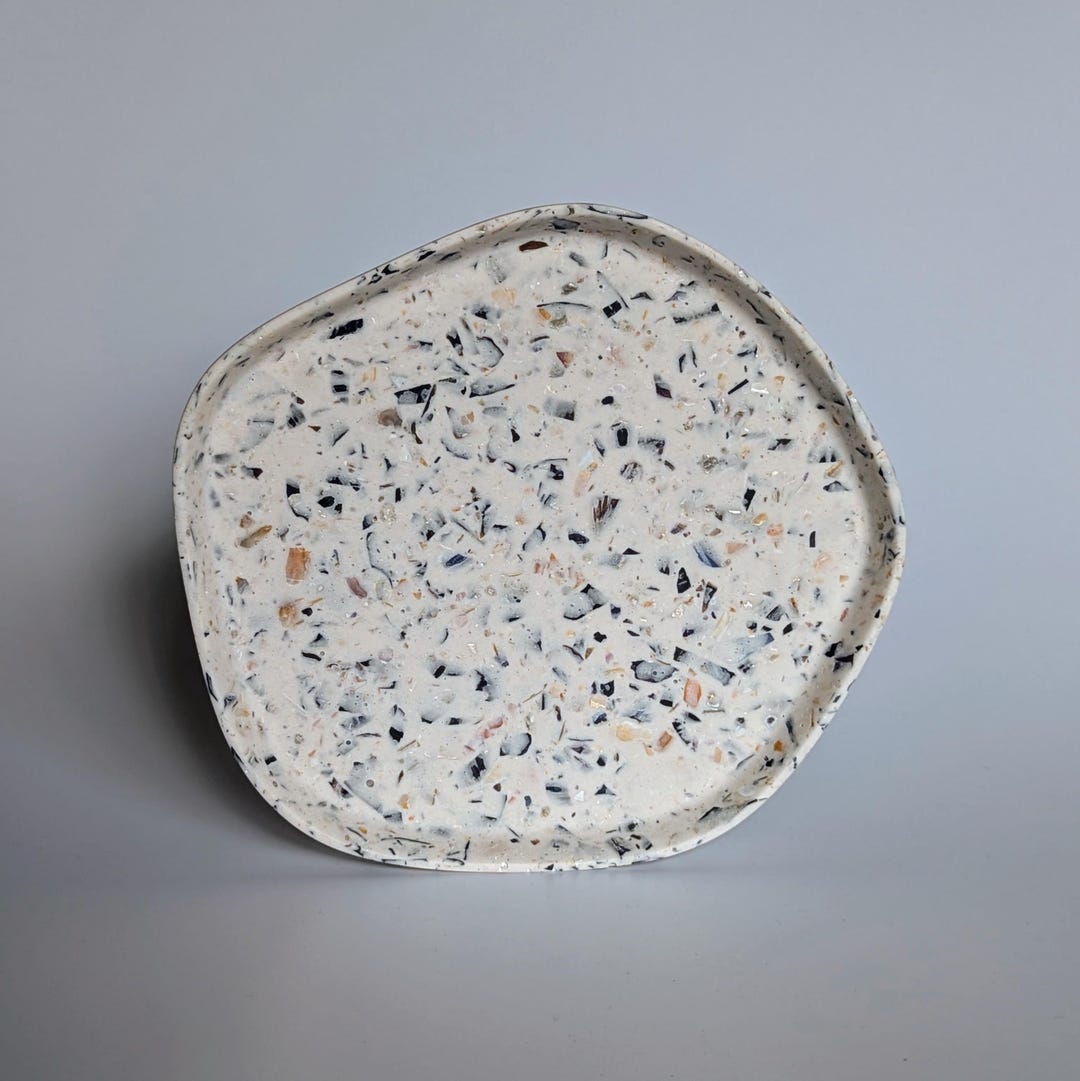 Irregular Small Tray Mussel Shell Blue Terrazzo - Etsy