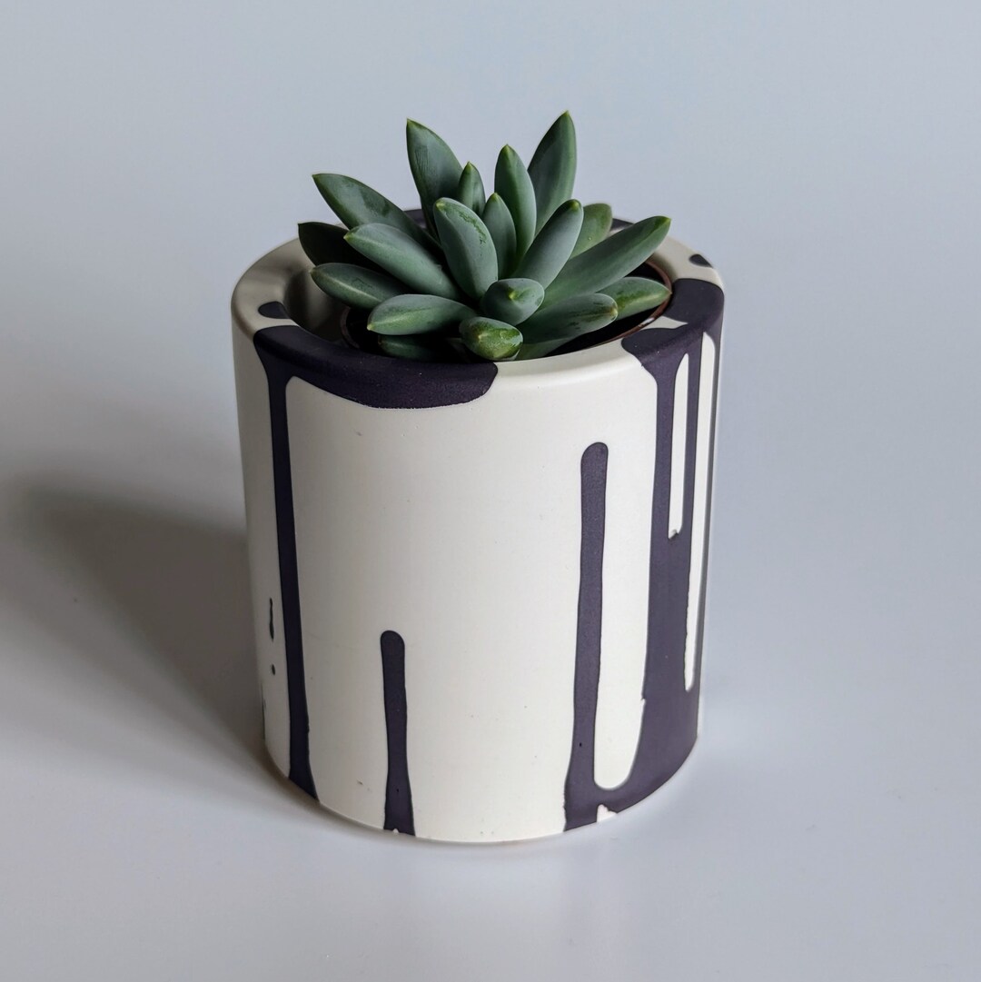 Dark Purple Drip Plant Pot - Etsy