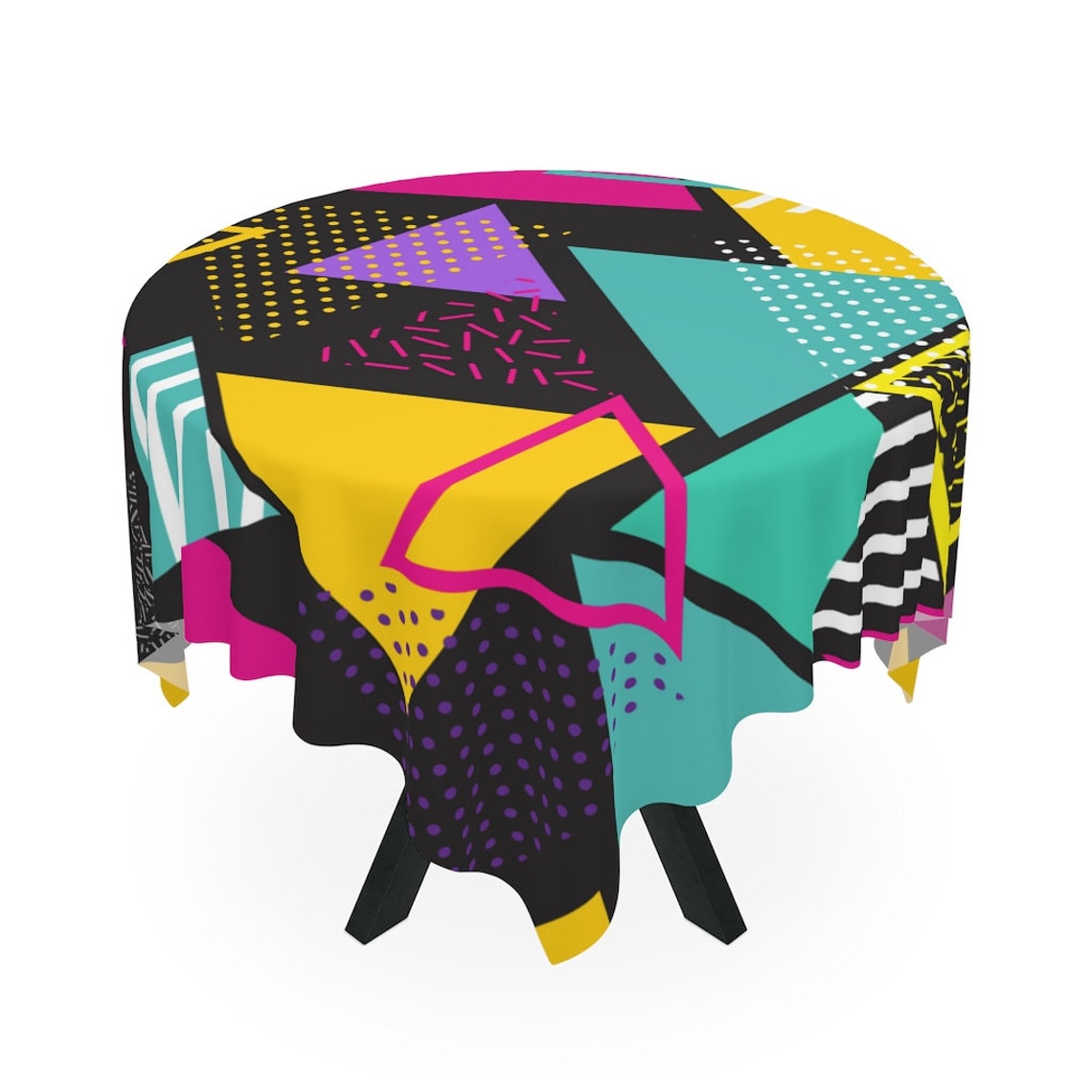 1980s Tablecloth Retro Table Cloth Geometric Tablecloth - Etsy