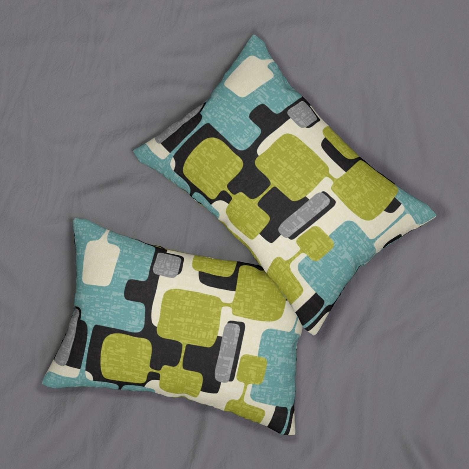 Mid Century Modern Lumbar Pillow MCM Pillow Retro Pillow - Etsy