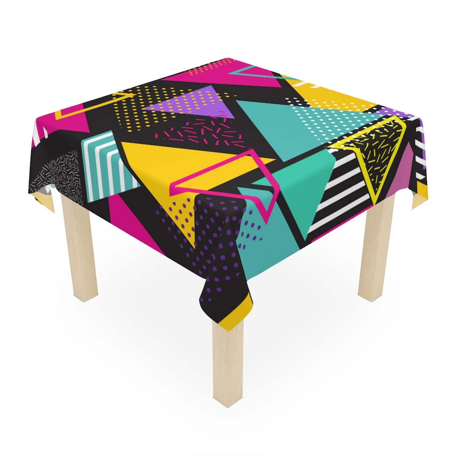 1980s Tablecloth Retro Table Cloth Geometric Tablecloth - Etsy