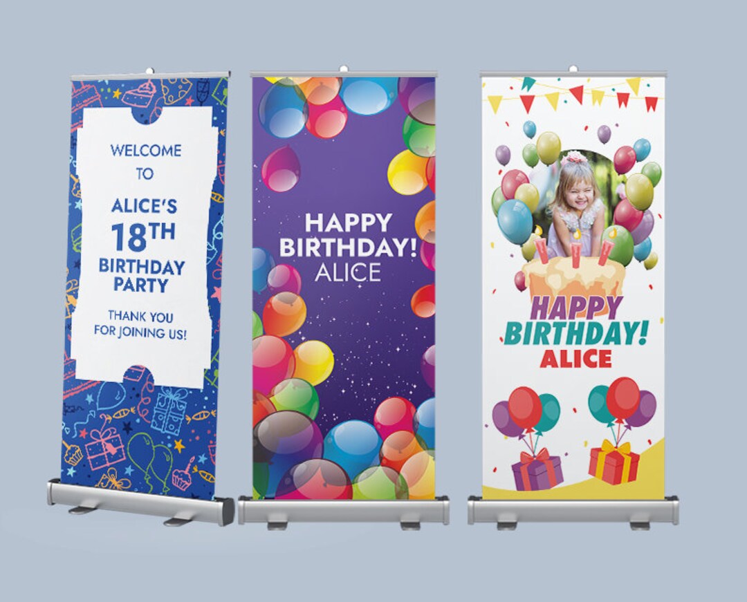 Custom Birthday Roller Banner With Your Name - Etsy