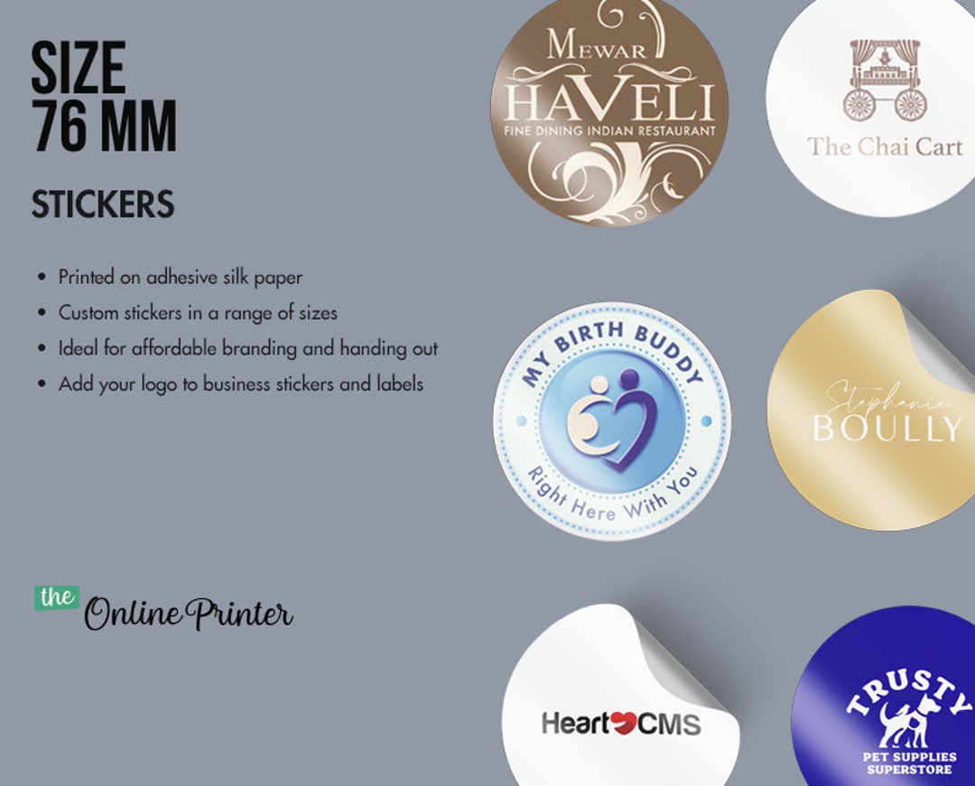 Circle Sticker and Labels - 76mm Circle Single Sided - Etsy UK