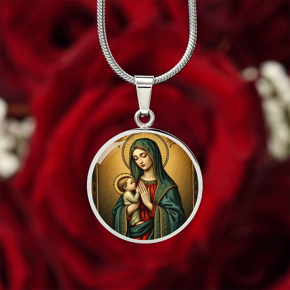 Mother of Perpetual Help Necklace - 18k Yellow Gold Plated Mother Mary ...