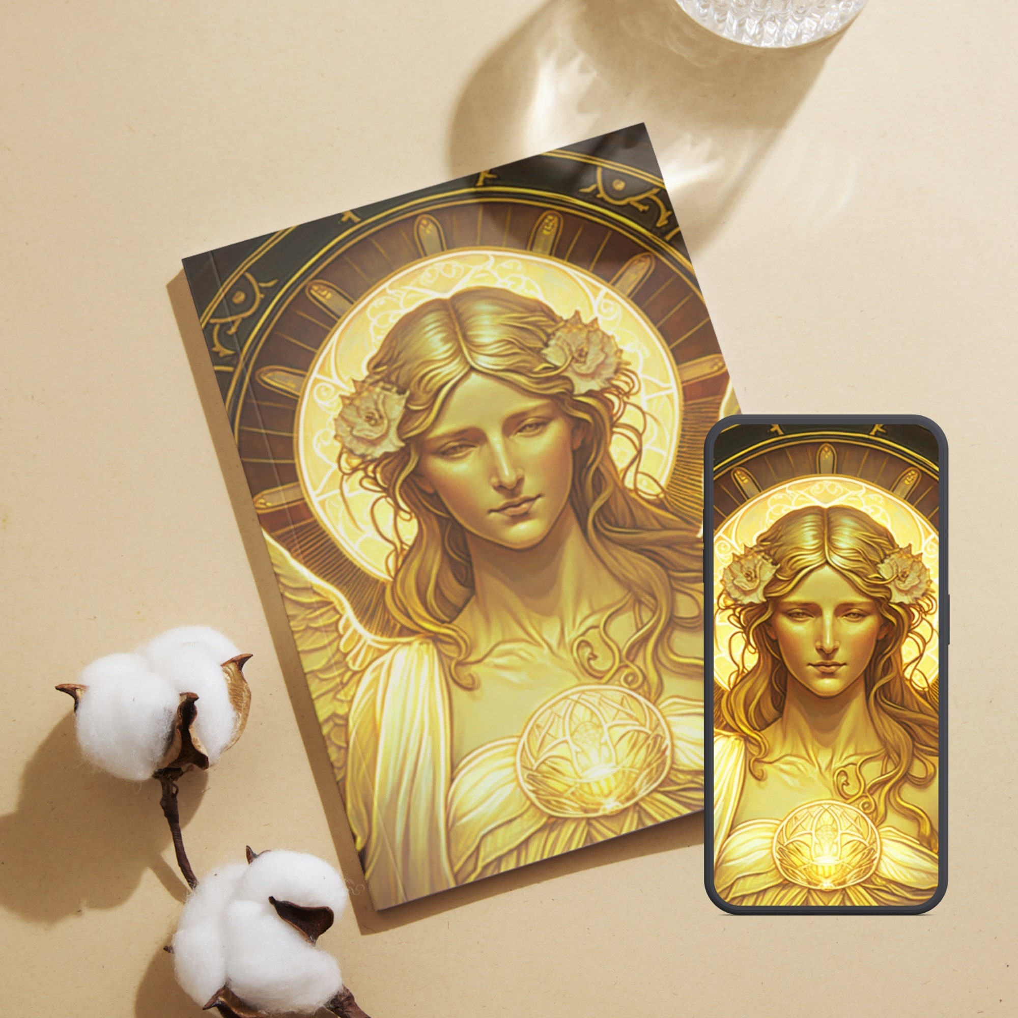 Archangel Jophiel Printable Angel Wall Art in 4 Sizes and Phone Wallpaper Digital Angelic Art ...