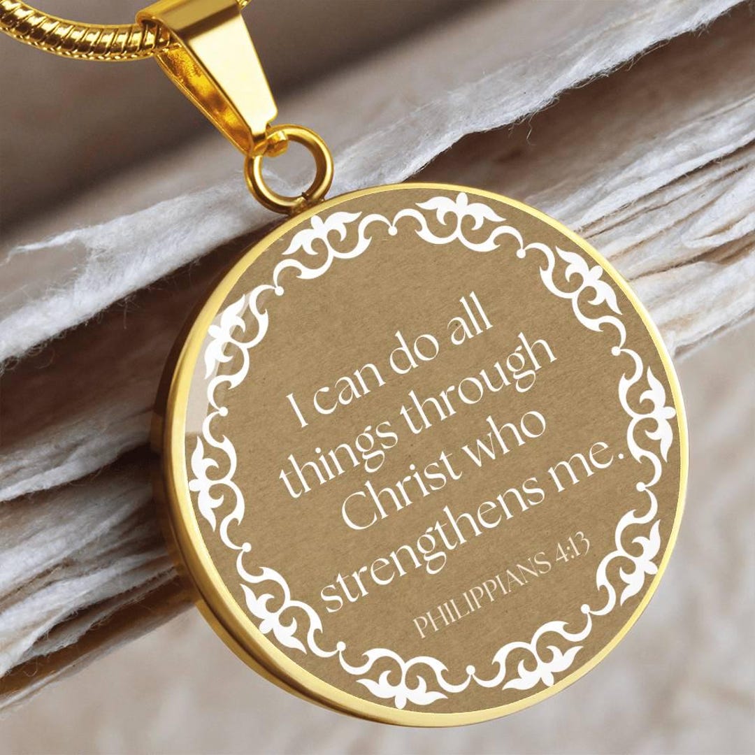 Philippians 4:13 Bible Verse Necklace Personalized Christian Jewelry ...