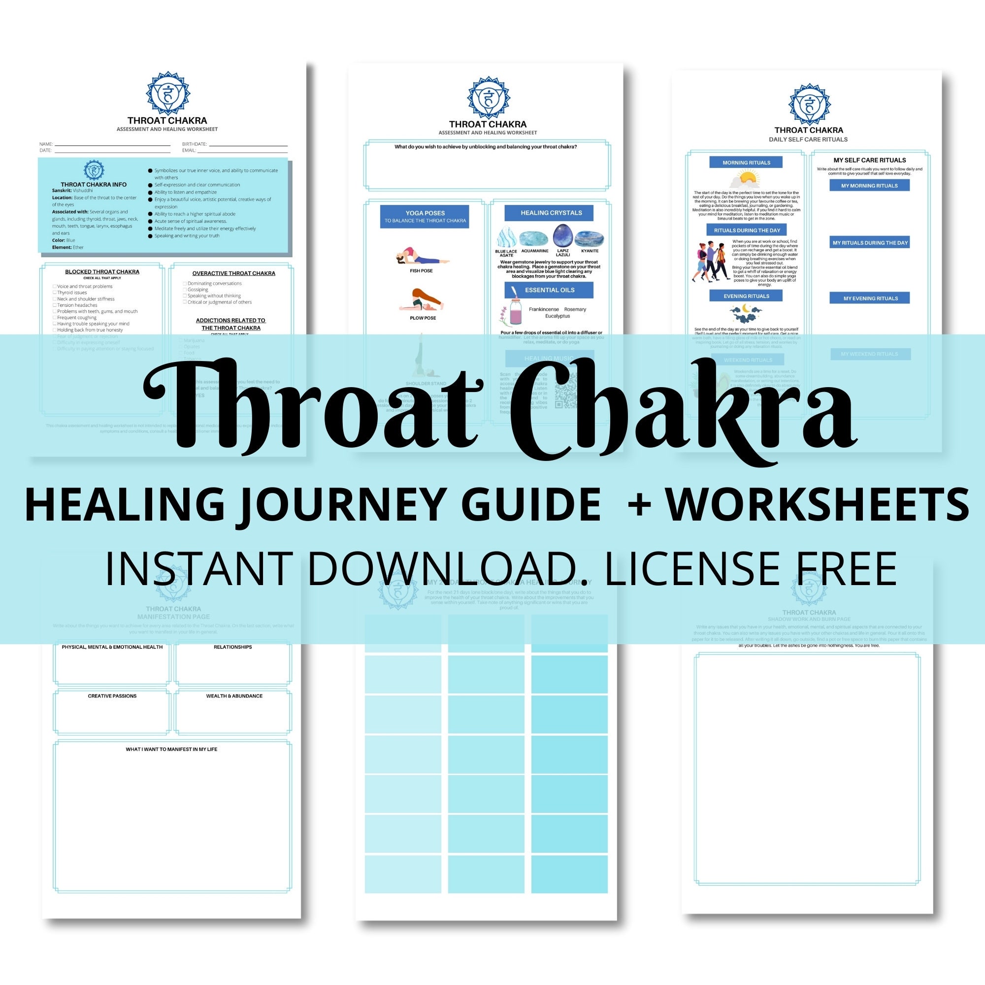 Throat Chakra Healing Guide Printable Worksheets Chakra Printable ...