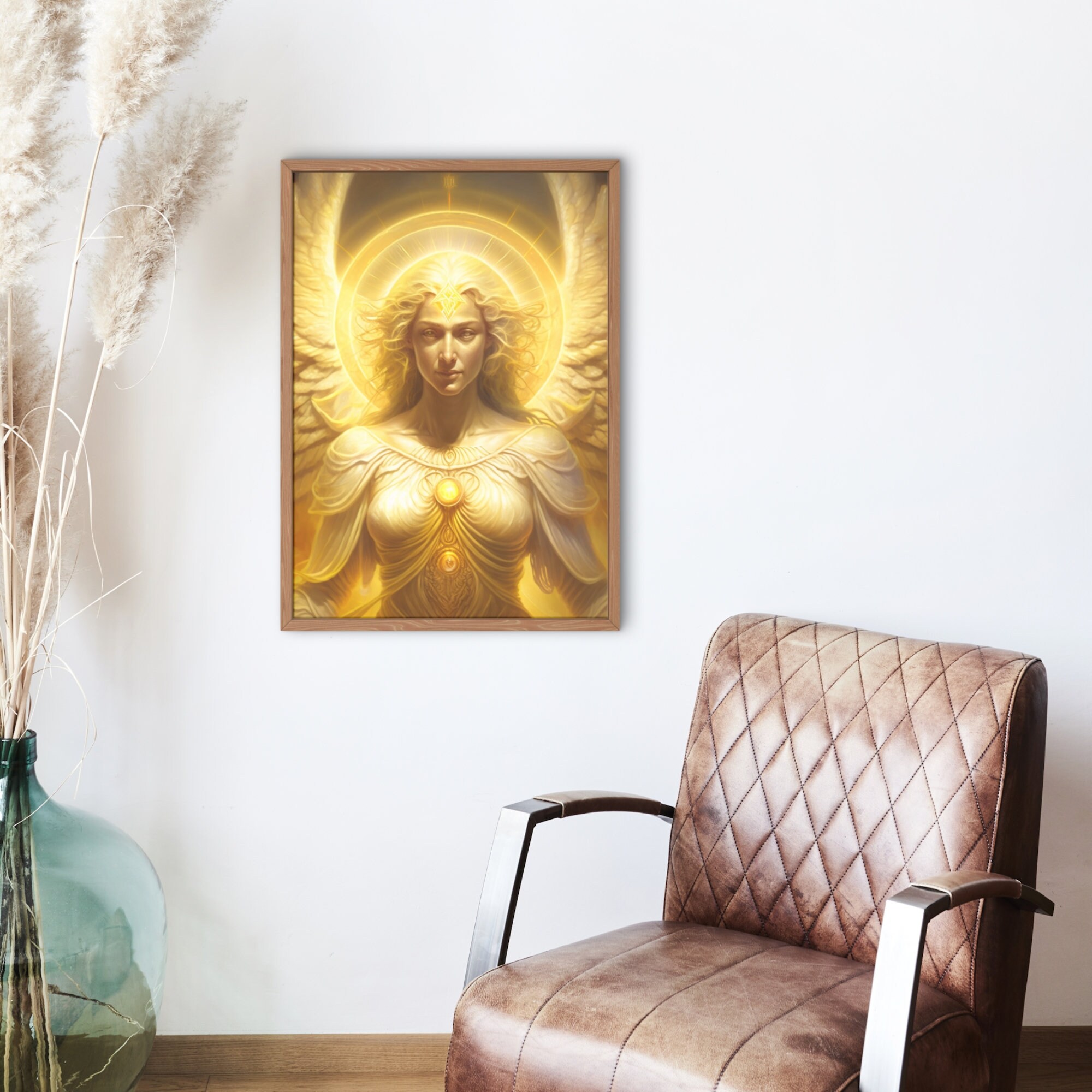 Archangel Jophiel Printable Angel Wall Art in 4 Sizes and Phone Wallpaper Digital Angelic Art ...