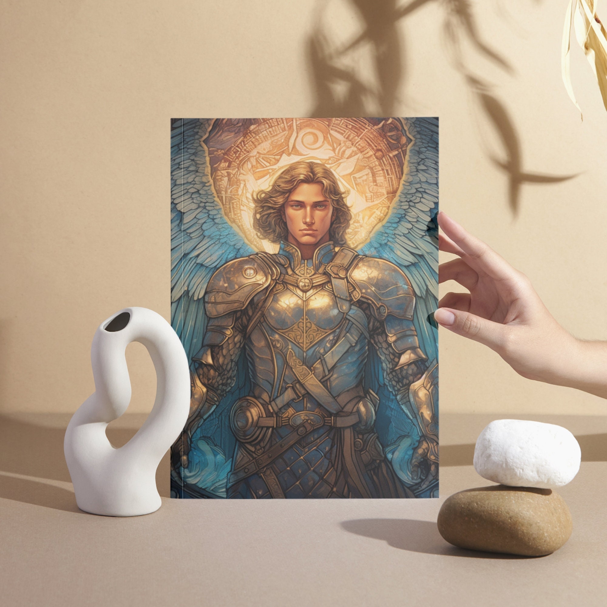 Archangel Michael Printable Angel Wall Art in 4 Sizes and Phone Wallpaper Digital Angelic Art ...