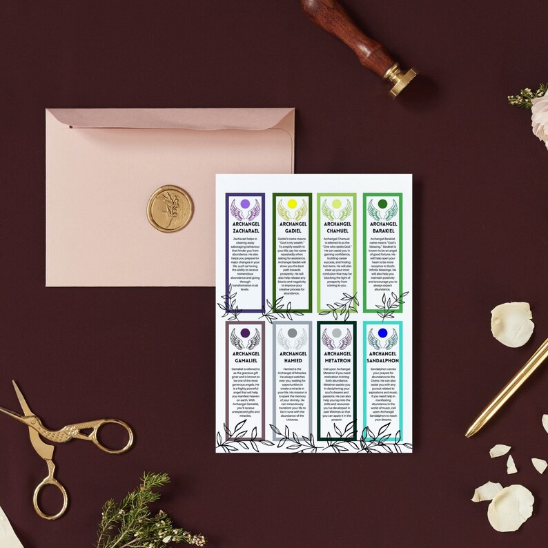 Angels of Abundance Printables for Bookmarks Stickers Prints Giveaways ...