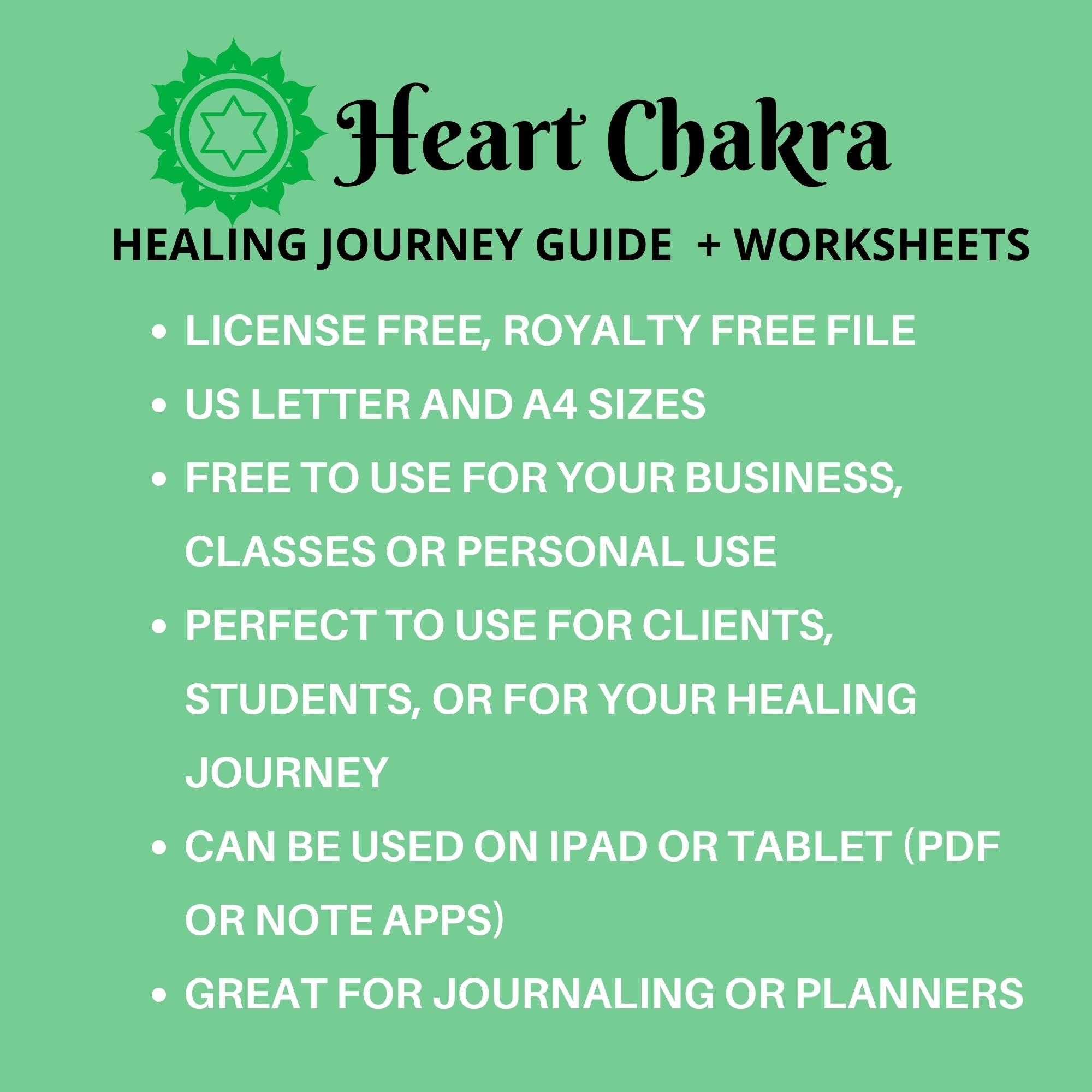 Heart Chakra Healing Guide Printable Worksheets Chakra Printable ...