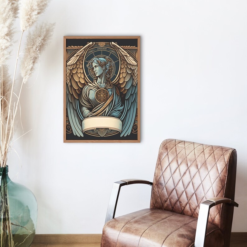 Archangel Gabriel Printable Angel Wall Art in 4 Sizes and Phone Wallpaper Digital Angelic Art ...
