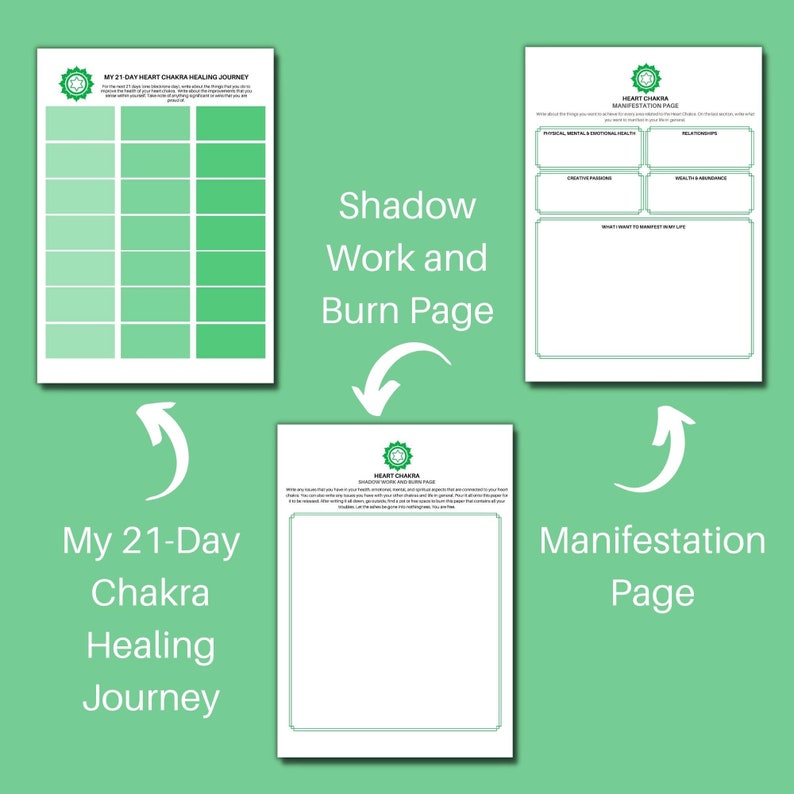 Heart Chakra Healing Guide Printable Worksheets Chakra Printable ...