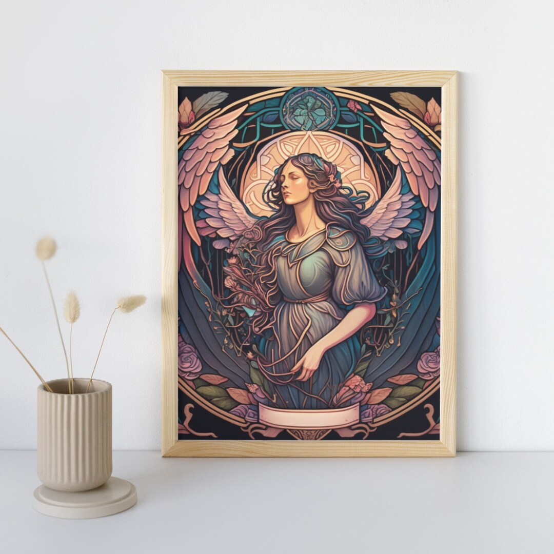 Archangel Raziel Printable Angel Wall Art Luxury Wall Decor Art Nouveau Digital Art Print ...