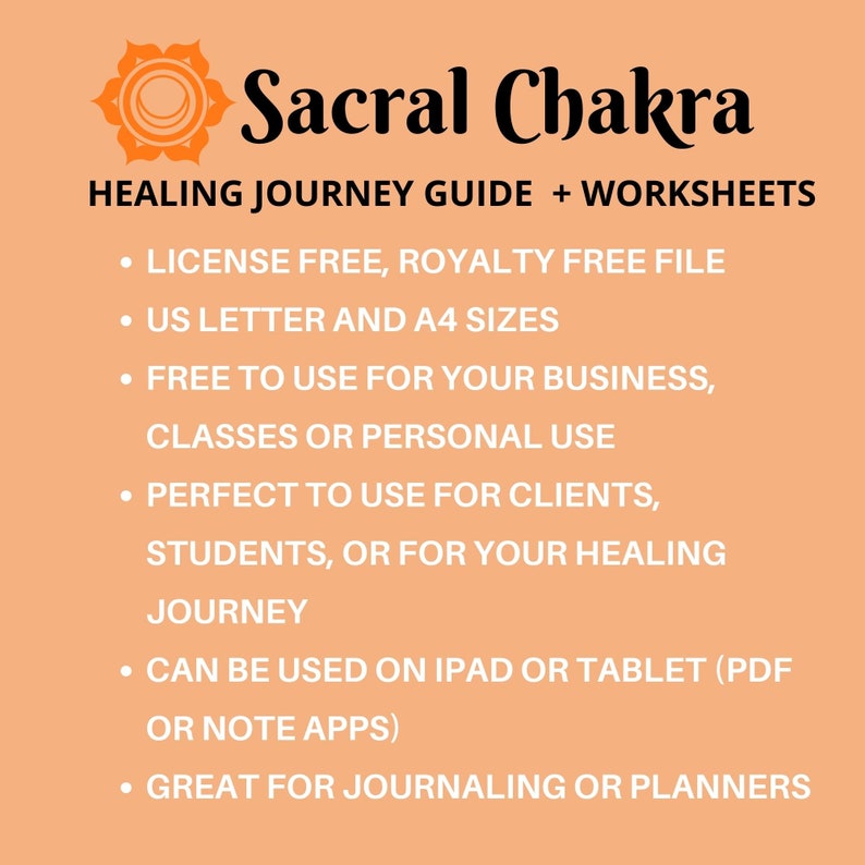 Sacral Chakra Healing Guide Printable Worksheets Chakra Printable ...